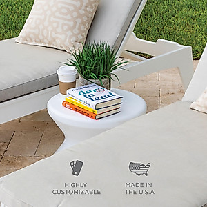 Ledge Lounger Signature Side Table - in Pool Side Table for Pool Ledges up to 10" inches deep - Indoor - Outdoor All Weather Side Table for Porch, Patio, Garden, Backyard, Pool and Beach (Light Blue)