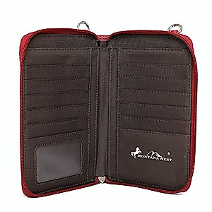 Montana West Women's Patriotic Studded Tote Satchel Handbags Concealed Carry Purse Crossbody Bags Red US04-183Red