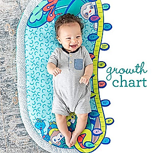 Infantino 3-in-1 Deluxe Magic Arch Sensory Development Gym - 3 Ways to Play with Dual-Sided Magical Arch for Captivating Overhead Visuals Plus Tummy-Time Bolster & Mat with Growth Chart, Teal