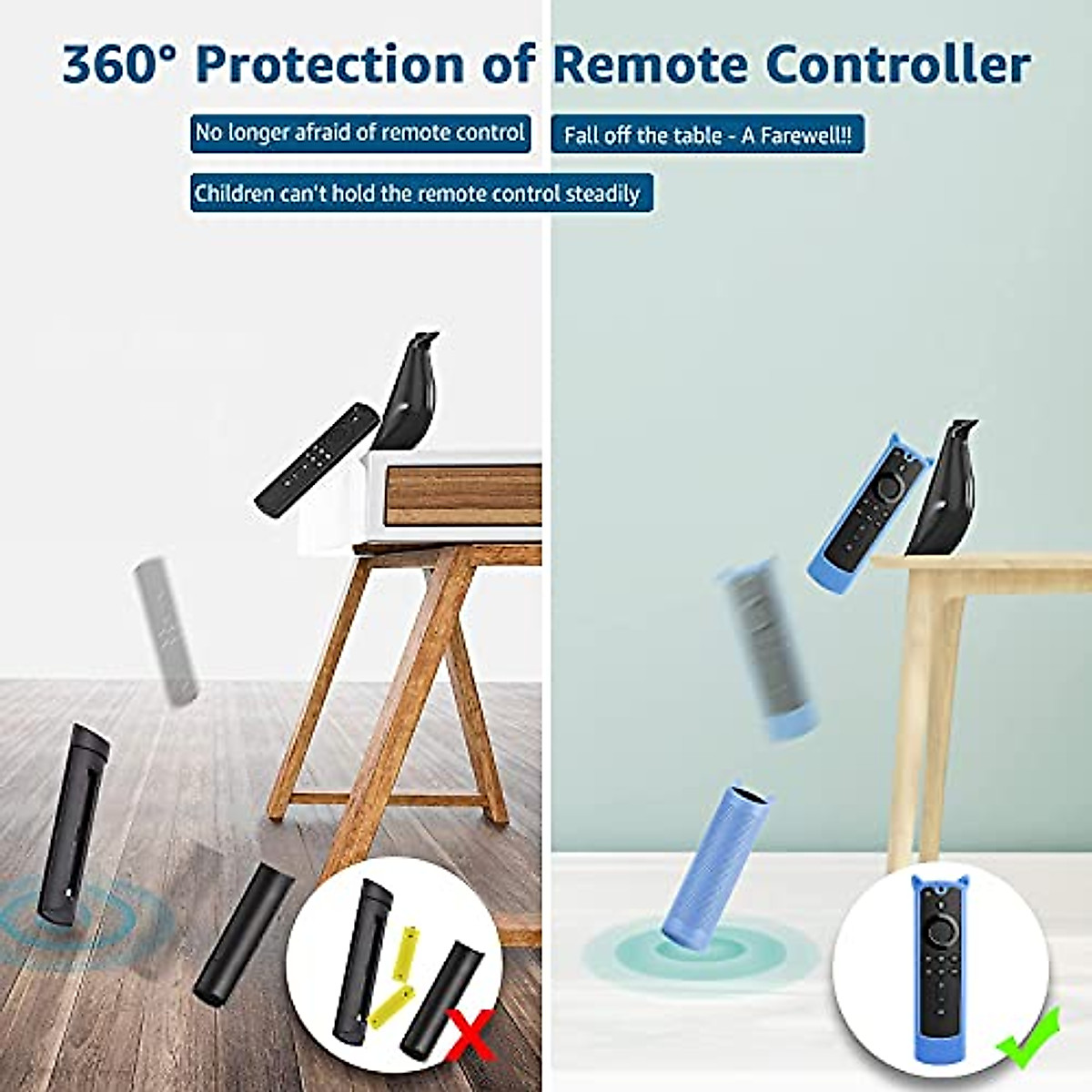 Xieen(2PCS) Fire tv Remote Cover(3rd Gen)(2021 Release), Fire Stick Remote Case Glow in The Dark, Light Weight, Anti Slip, Shock Proof(Glow Blue+Glow Green)