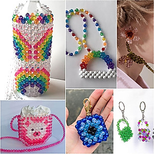 Paxcoo 1820Pcs Crystal Beads for Jewelry Making, Crystal Acrylic Beads Faceted Jewelry Beads Bicone Gem Beads for Jewelry Making (6 MM)