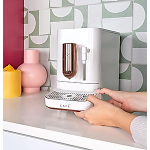 Café Affetto Automatic Espresso Machine + Milk Frother | Built-In & Adjustable Espresso Bean Grinder | One-Touch Brew in 90 Seconds | Matte White, 1.2 Liter, (C7CEBBS4RW3)