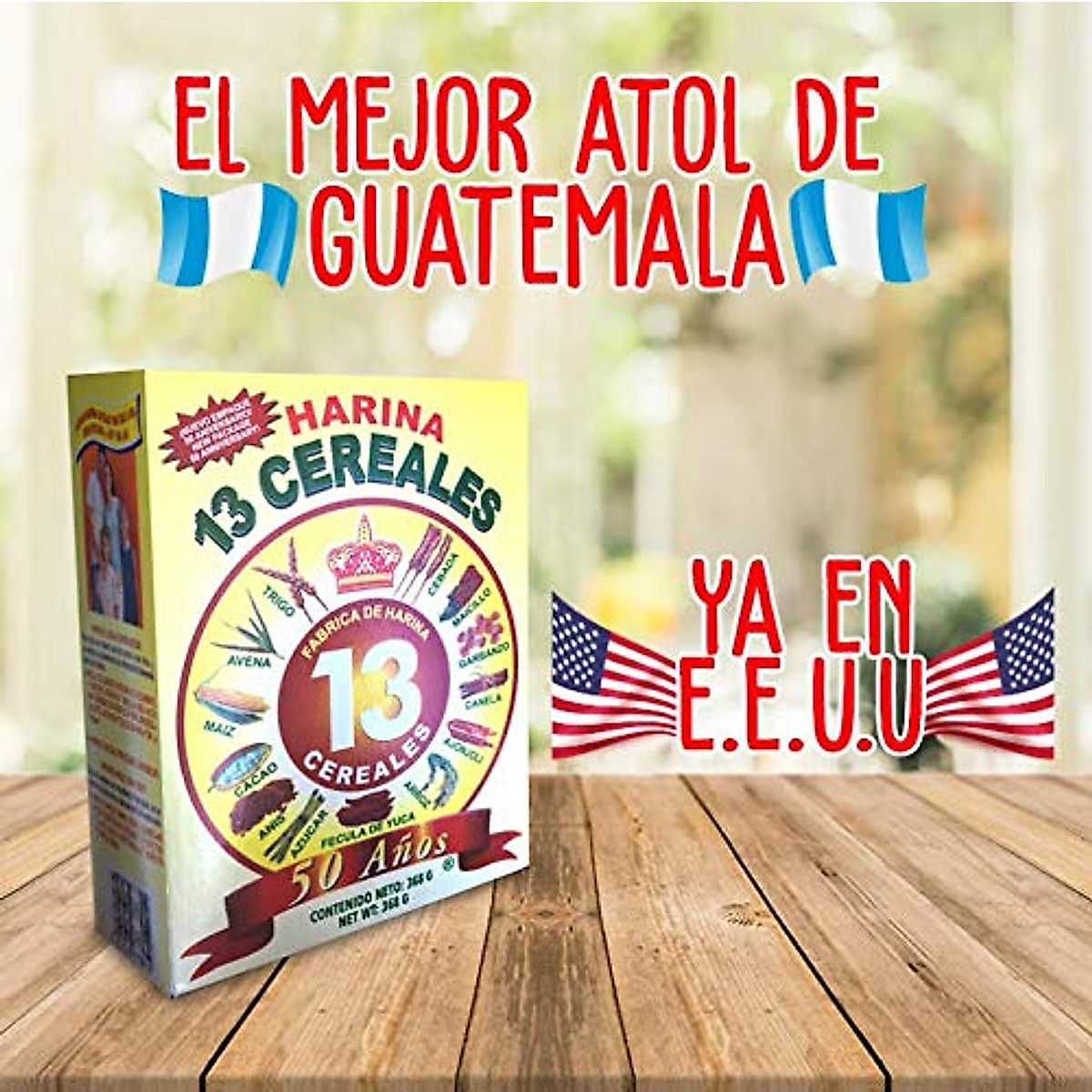 Harina 13 cereales 5 PACK El Atol 100% Natural, Made with the best cereals from Guatemala, Excellent SUPPLEMENT for nursing mothers and a great family food