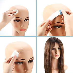 Blulu 84 Pcs Lace Front Wig Tape Lace Front Tape Wig Adhesive Tape Waterproof Lace Wigs Tape for Cosplay Party C Curve Double Sided Hair Wig Tape for Wigs Toupees Hair Pieces Hair Extension