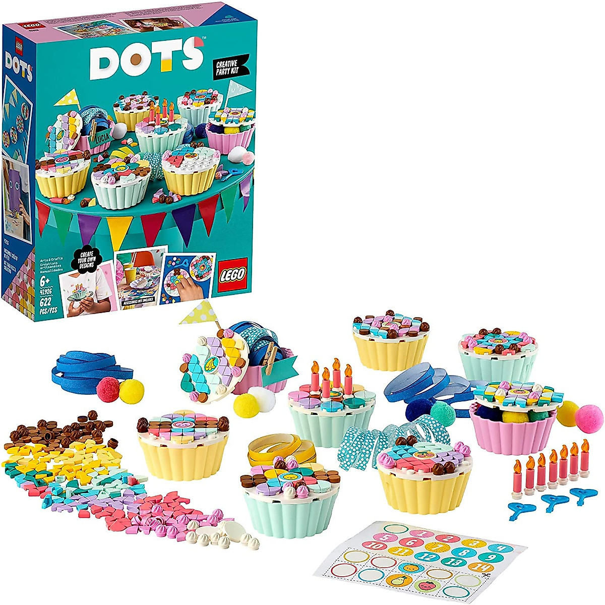 LEGO DOTS Creative Party Kit 41926 DIY Craft Decorations Kit; Makes a Perfect Play Activity for Kids, New 2021 (622 Pieces)