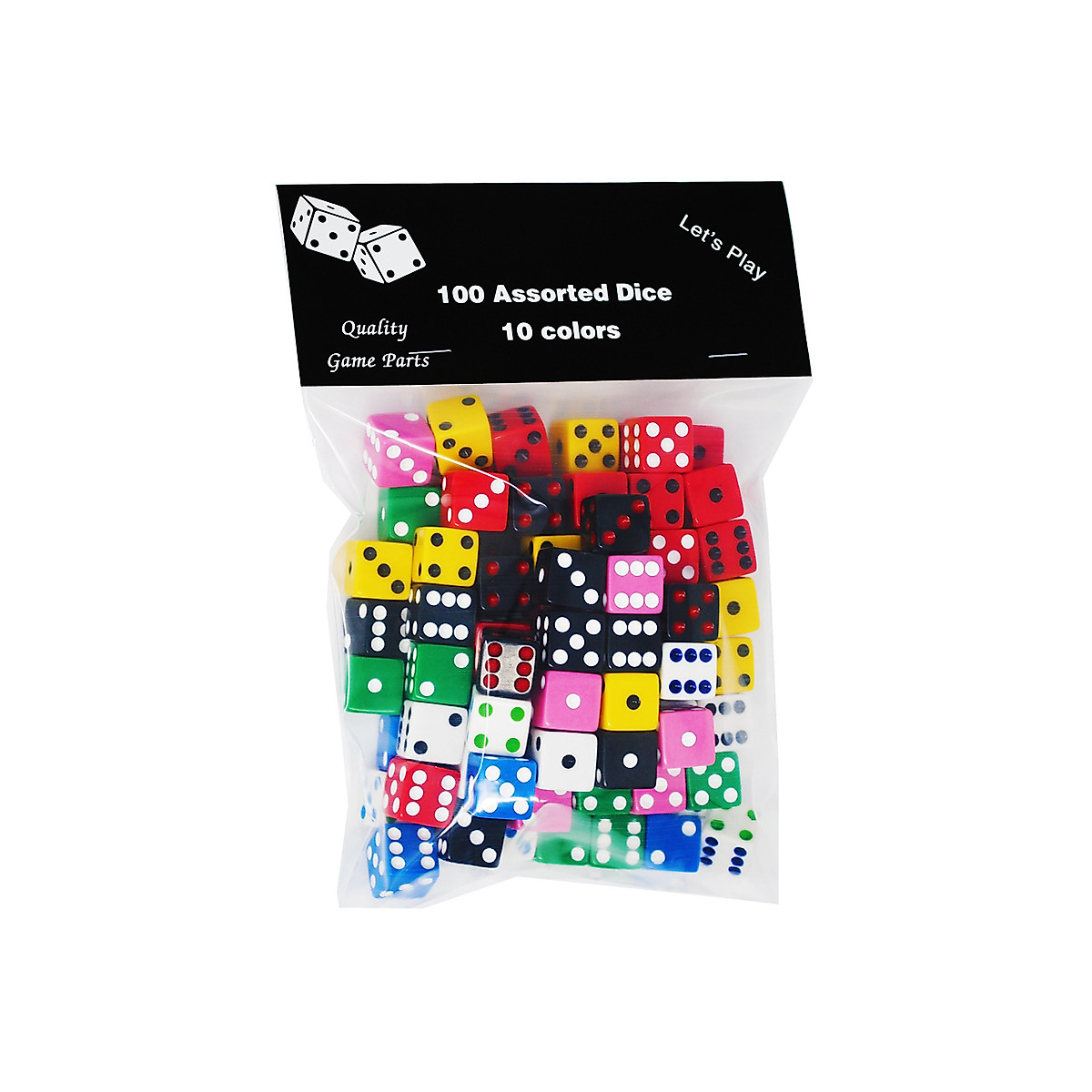 Hobby Monsters 100-Piece 16 mm Assorted Dice for Family Game Night and Teaching Math