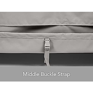 Covermates Grill Cover - Heavy-Duty Polyester, Weather Resistant, Drawcord Hem, Grill and Heating-Ripstop Grey