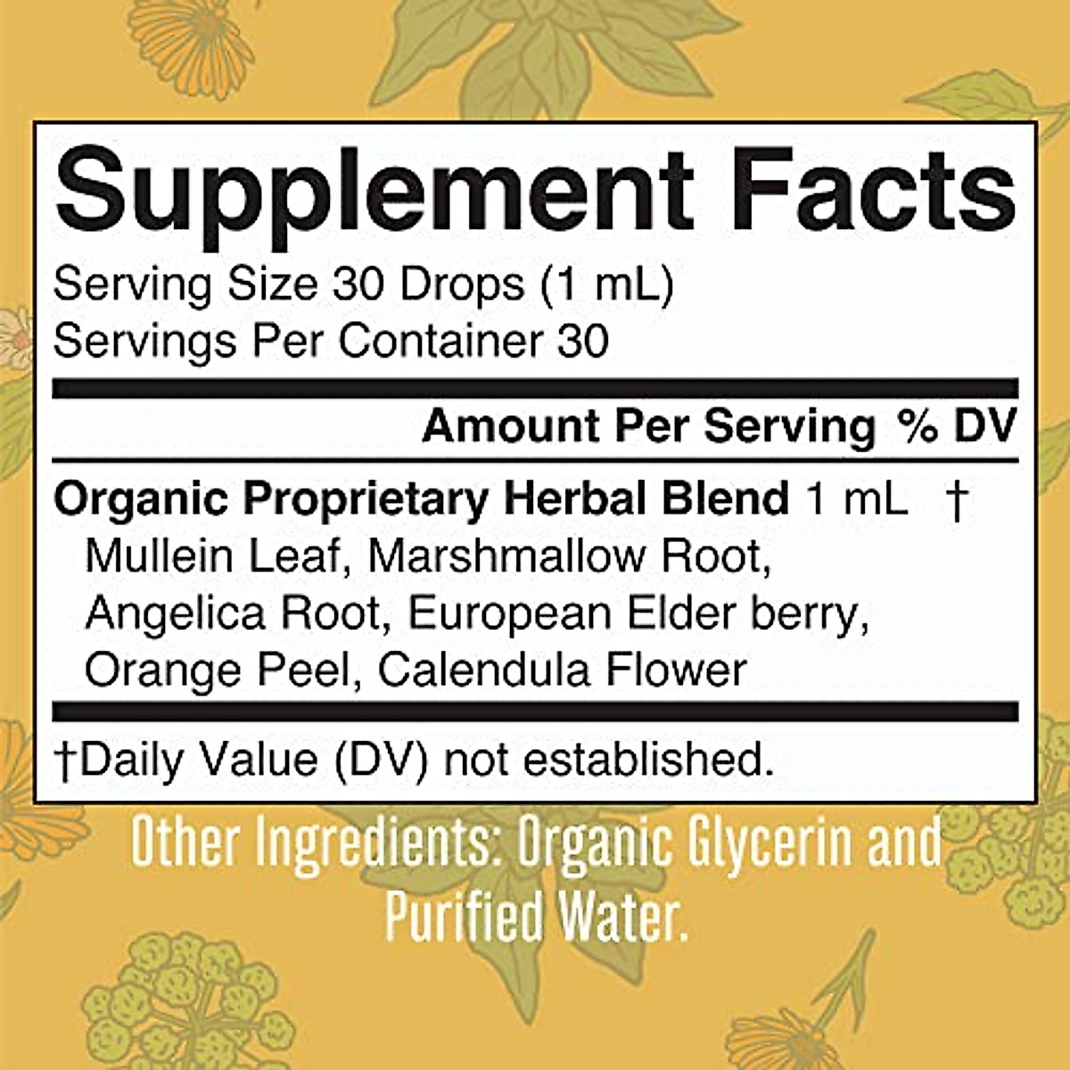 USDA Organic Respiratory Health Liquid Drops with Mullein Leaf, Marshmallow Root & Elderberry | Sinus Relief and Lung Cleanse Tonic Herbal Blend | Immune Support | Non-GMO | Vegan | 1 Fl Oz