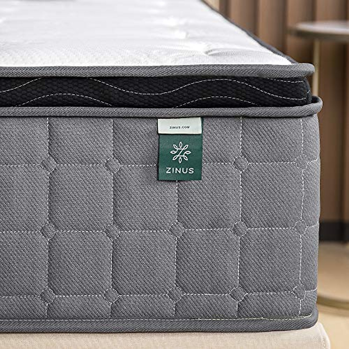 ZINUS 12 Inch Cool Touch Comfort Gel-Infused Hybrid Mattress / Pocket Innersprings for Motion Isolation / Mattress-in-a-Box, Twin