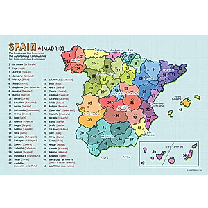 Quarterhouse Spanish Language Country Maps for the Classroom - Spain, Mexico, Central America/Caribbean, & South America Poster Set, Spanish Classroom Learning Materials for K-12 Students and Teachers, Set of 4, 12 x 18 Inches, Extra Durable