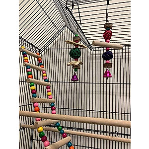 Large Double Roof Top Flight Bird Cage With Toys for Cockatiel Parakeet Conure Lovebird Budgie Parrotlet Finch Canary Small Parrot Bird Cage