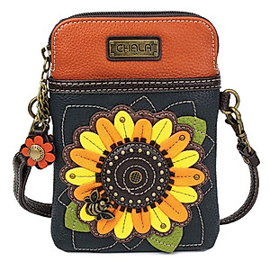 Chala Group Chala Handbags Sunflower Cellphone Crossbody Handbag, 5" x 7.5" x 1"