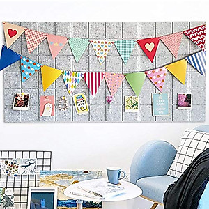 Felt Tile Board Square Push Pin Board for Wall Decor Self Adhesive Wall Bulletin Boards for Notes,Pictures,Photos,Memo, Office and Home Decor