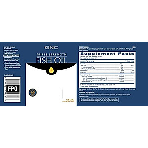 GNC Triple Strength Fish Oil | 1000 mg of EPA/DHA Omega-3s, Supports Heart, Brain, Skin, Eye, and Joint Health | Orange | 8 fl.oz