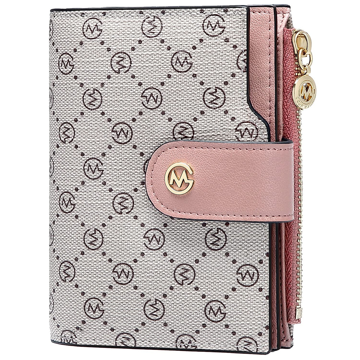 GOLF SUPAGS Wallets for Women PVC Leather Small Bifold Zipper Pocket Coin Purse Large Capacity Multi Card Organizer