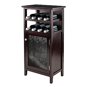 Winsome Alta Wine Cabinet, Dark Wood (92119)