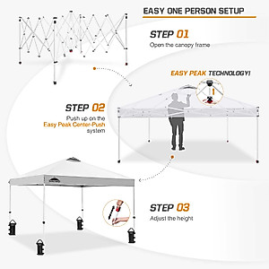 EAGLE PEAK 10x10 Pop Up Canopy Tent Instant Outdoor Canopy Easy Set-up Straight Leg Folding Shelter with 100 Square Feet of Shade (White)