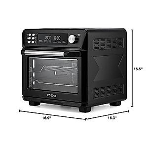 COSORI Air Fryer Toaster Oven 26.4QT, 12-in-1 Convection Ovens Countertop Combo, 6-Slice Toast, 12-inch Pizza, Basket, Tray, Recipes &3 Accessories, Wifi, CS100-AO