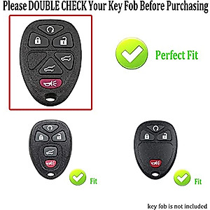 TPU Protective Key Fob Cover Case Compatible with GMC Acadia Yukon Cadillac Escalade SRX Chevy Suburban Tahoe Traverse Buick Enclave Pontiac Torrent Key Fob (Black)