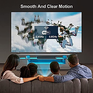 Smart Projector 5G WiFi Bluetooth, Artlii Play3 Outdoor Movie Projector 4K Supported, Android TV 10, Google Voice Assistant, Full HD Native 1080P Projector with Built-in Netflix, YouTube, Prime Video