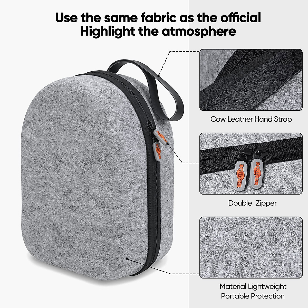 BCHINER Design Carrying Case for Travel and Home Storage Oculus Quest 2 Basic and Official Elite Version VR Gaming Headset and Touch Controllers Accessories