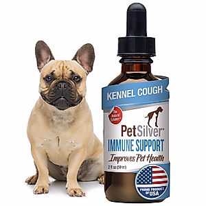 PetSilver Immune Support - Chelated Silver Formula - Promotes Respiratory Health in Cats & Dogs - Sinus & Kennel Cough Treatment - Natural Antibiotic - Allergy Relief - Easy-to-Use Dropper - 2 fl oz