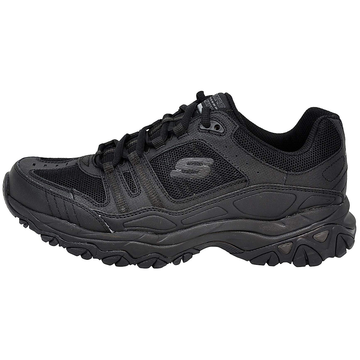 Skechers Men's After Burn Memory Fit - Strike Off Lace-Up Sneaker, Black/Black 13 XW US