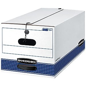 Bankers Box STOR/FILE Medium-Duty Storage Boxes, FastFold, String and Button, Letter, Case of 12 (00704)