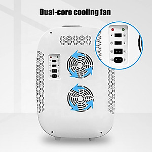 Wgwioo Mini Fridge 20 Liter, Mirror & LED Design, AC/DC Portable Beauty Fridge, Thermoelectric Cooler and Warmer for Skincare, Bedroom and Travel, White