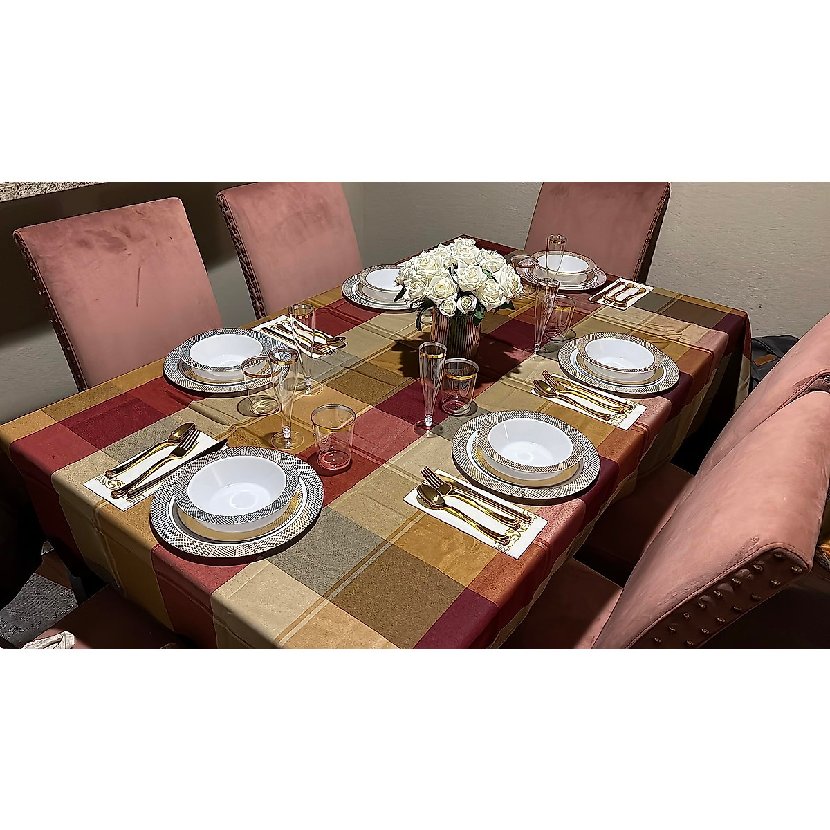 Oojami 30 Plastic Classic Champagne Disposable Flutes for Parties Plastic cups Wedding Party Toasting Cocktail Cups Bulk Party Pack (Gold Rim)