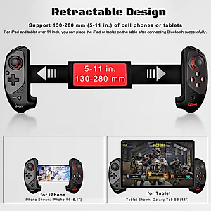 Joso Game Controller for iPad, Tablet (11"), Direct Play, Bluetooth Controller Gamepad for Android, Galaxy Z Fold4, Galaxy Z Flip4, Galaxy S23 S22 21Ultra, Fire HD 10, 8, iPhone 14 13 Pro Max