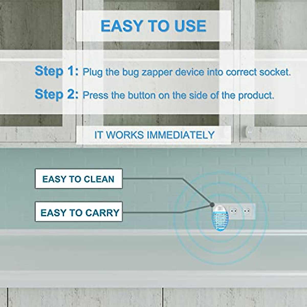 Indoor Insect Trap,Bug Zapper Indoor Plug-in Mosquito Killer Trap Zapper for Mosquito, Gnat, Moth, Fruit Flies (4 Pack)