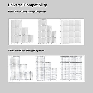 FUNLAX 24pcs Wire Cube Plastic Connectors for Cube Storage, Metal Grid Shelving Unit and Modular Closet Organizer outer diameter is 1.42 inches inner diameter is 0.16 inches (White)