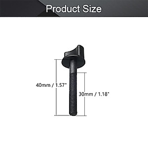 Fielect 10Pcs M6 x 40mm Nylon Thumb Screw Bolt Hand Plastic Screws Metric Thread for RC Model Aircraft Black