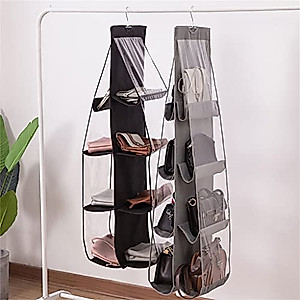ZSEDP Hanging Handbag Storage Bag Non Woven Foldable Transparent Storage Bag Door Wall Sundries Shoe Rack Bag