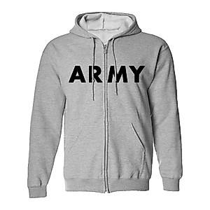 zerogravitee ARMY Full-Zip Hooded Sweatshirt in Sport Grey - Large