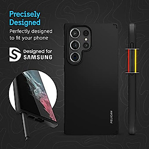 Pelican Ranger - Samsung Galaxy S23 Ultra Case [6.8"] [15FT MIL-STD Drop Protection] [Wireless Charging] Phone Case for Samsung Galaxy S23 Ultra - Slim, Rugged Cover w/ Anti Scratch Technology - Black
