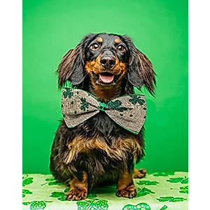 Saint Patrick's Day Fabric Ribbons, Brown Green Clovers Edge Wired Burlap Ribbon for St Patrick Day Irish Hanging Wrapping Party Gift Decoration Outdoor Crafts Supplies (2.5 Inch * 10 Yards * 1 Roll)