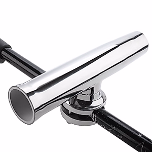 NovelBee 2pcs Boat Fishing Rod Holder,Stainless Tournament Style Clamp on Fishing Rod Pole Holder for Rails 1-1/4" to 2"