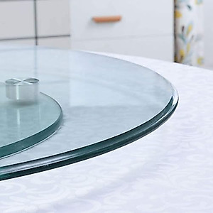 Large Dining Table Turntable, Round Clear Tempered Glass Lazy Susan Rotating Turntable Tray, for Banquets Party Family Dinners Large Swivel Serving Plate ( Color : Clear , Size : 50cm (20inch) )