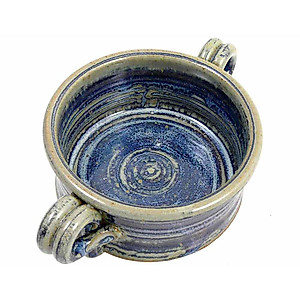 American Made Stoneware Bistro Bowl for Soup, Chili, Rice, or Pasta; Set of 2, 16-oz (French Blue)