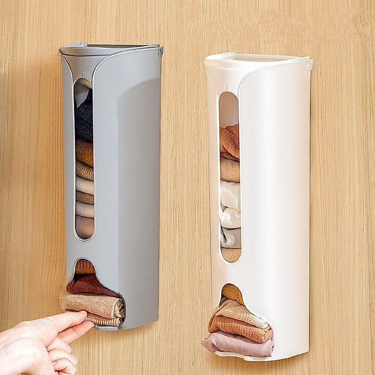 JQUAL 3 Pcs Wall Mounted Underwear Storage Box, Wall Mounted Socks Panties Storage Box, Underwear Storage Organizer Dispenser, Punch Free Multifunctional Storage Box (Blue)