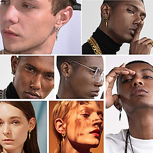 Black Earrings Cool Mens Dangling Hoop Goth Gothic Punk Steel Spike Dangle Dangly Earrings For Men Man Women