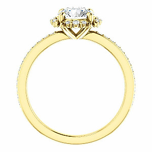 SISGEM 10K 14K 18K Solid Gold Engagement Rings for Women,Set 1.19/2.19 carat(cttw) Round Cut Moissanite Rings Wedding Engagement Anniversary Promise Bridal Bands with Engraved Name (18K-Gold)