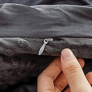 Sleepymoon Duvet Cover Snug Minky Dot Cotton Double Sided for Weighted Blankets (60''x80'') | Adult Kids | Grey | Warm Cool for Hot & Cold