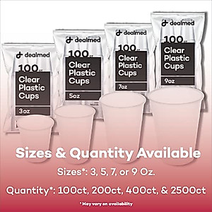 Dealmed 3 oz. Disposable Plastic Cups – 100% Recyclable Cups for Doctor's Offices, School Nurse's, Hospitals, at Home and More (Pack of 100)