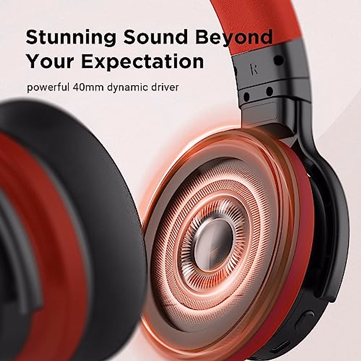 tapaxis E7 Active Noise Cancelling Headphones Wireless Bluetooth Headphones Over The Ear Headphones, Bluetooth Wireless Headphones, Matte Black