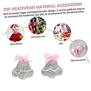 BESTOYARD 3pcs Bell Stickers Christmas Tree Decorations Christmas Ornaments Cute Jeans Wool Felt Christmas Patches DIY Christmas Gifts Scrapbook Accessories Xmas Bell Applique Xmas Decor Set