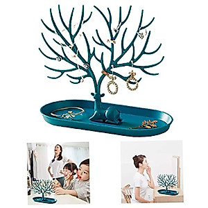 MILEVO Jewelry Display Stand Antler Tree Earrings Bracelets Rack Jewelry Storage Holder with Tray,Drawer Organizers