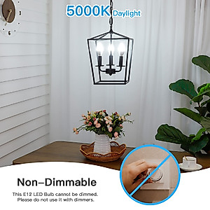 MAXvolador E12 LED Candelabra Light Bulbs 60W Equivalent, Daylight White 5000K 600 Lumen Chandelier Bulb, 6W B11 Candle Base, Non-Dimmable, Pack of 6